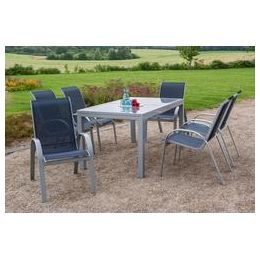 Merxx Gartensessel 2er-Set stapelbar Amalfi Metall/Textil