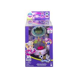 Mattel HCG25 - Polly Pocket - Ufo-Schatulle, Weltraum-Spielset, 2 Puppen, 15 Zubehörteile