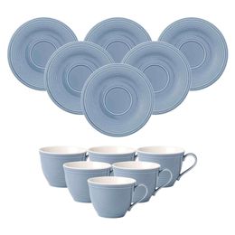 like. by Villeroy & Boch Kaffeetassen mit Untertassen Color Loop 250 ml 6er Set