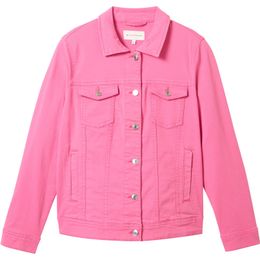 Tom Tailor plus Jeansjacke, Brusttaschen, Kentkragen, für Damen, pink, 52