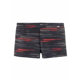 Kangaroos Boxer-Badehose Herren Gr&ouml;&szlig;e S graphit / rot / schwarz