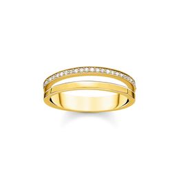 Thomas Sabo Ring doppelreihig weiße Steine gold