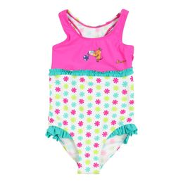 Playshoes Badeanzug 'DIE MAUS' M&auml;dchen Gr&ouml;&szlig;e 86/92 gelb / jade / fuchsia / wei&szlig;