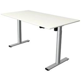 Kerkmann Move 1 base elektrisch höhenverstellbarer Schreibtisch weiß rechteckig, T-Fuß-Gestell silber 180,0 x 80,0 cm
