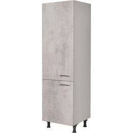 Nobilia® Kühlumbauschrank "Riva", mit zwei Türen und zusätzlichem Einlegeboden, vormontiert, Ausrichtung wählbar, Breite/Höhe: 60/216,6 cm, grau