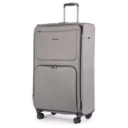 Wofi Stratic Reisekoffer Bendigo Light + Trolley 84 cm erweiterbar 4 Rollen 105 l - Silber