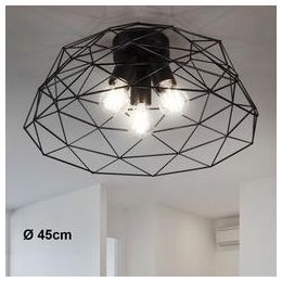 RL Vintage Design Decken Lampe Wohn Ess Zimmer Beleuchtung Retro Käfig Leuchte schwarz Reality R60713032