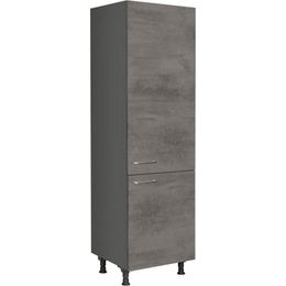 Nobilia® Kühlumbauschrank "Riva", mit zwei Türen und zusätzlichem Einlegeboden, vormontiert, Ausrichtung wählbar, Breite/Höhe: 60/216,6 cm, grau
