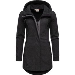 Ragwear Sweatjacke Letty Intl. Sportliche Kapuzenjacke mit Kunstleder-Elementen, schwarz