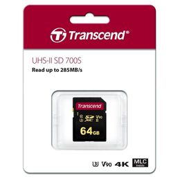Transcend SDXC Karte 64GB Speicherkarte 700S UHS-II U3 4K V90 Class 10 Speicherkarte