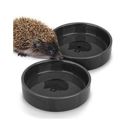 WILDLIFE FRIEND Igelhaus 2er Set Igel Futterschale + Trinkschale – 12cm Futterstation