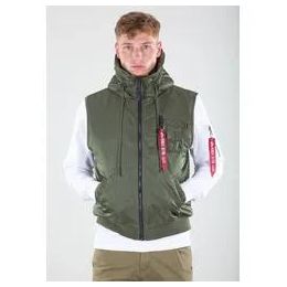 Blouson Alpha Industries "Alpha Industries Men - Vests Hooded MA-1 Vest" Gr. M, grün (sage, grün) Herren Jacken