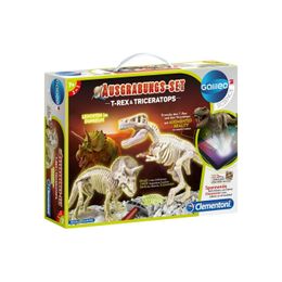 Clementoni® Experimentierkasten Ausgrabungs-Set T-Rex & Triceratops