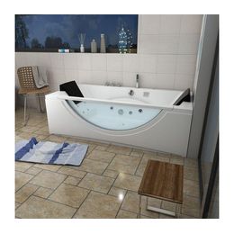 AcquaVapore Whirlpool-Badewanne Whirlpool Badewanne Eckwanne Wanne W81-TH-C-SC 180x90cm