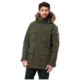 Parka Jack Wolfskin "GLACIER CANYON PARKA" Gr. M, grün (island moss) Herren Jacken mit Kunstfaserfüllung