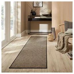 Teppich FLAIR RUGS "Jute Diamond" Teppiche Gr. B: 60cm, 4mm, L: 600cm, schwarz Jute Teppich