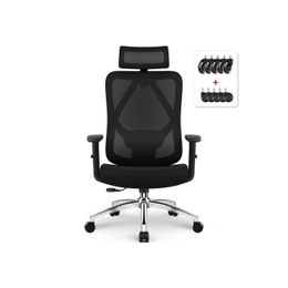 Homimaster Bürostuhl Ergonomischer Bürostuhl (Chefsessel mit verstellbare Armlehne und Lendenwirbelstütze)