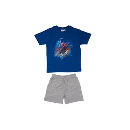 United Labels® Schlafanzug Marvel Spiderman Schlafanzug für Jungen Blau/Grau