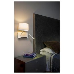 Licht-Trend Wandleuchte Schlafzimmer Wandleuchte Steel mit LED-Lesearm links Weiß