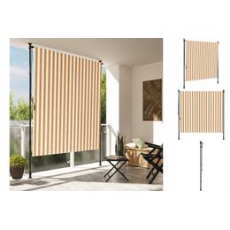 vidaXL Markise Außenrollo Orange und Weiß 200x270 cm Stoff und Stahl