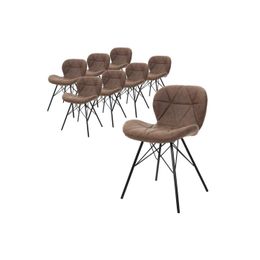 ML-Design Stuhl Esszimmerstuhl Set mit Rückenlehne und Metallbeinen Küchenstühle (8 St)
