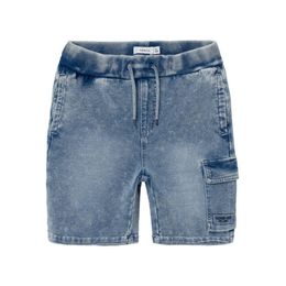 name it Shorts Stretch Jeans Shorts Kurze Cargo Hose Denim Pants 7475 in Hellblau