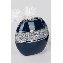 Small-Preis Dekovase Vase Tischvase Nachtblau und Silber glänzend in 6 Größen wählbar