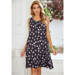 BlauWave Nachthemd Women's Homewear Small Fresh Floral Printed Schlafanzug (Bequem und praktisch