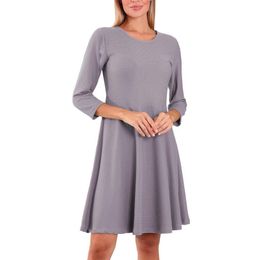 Bongual Midikleid A-Linien-Kleid Casual Kleid mit Rippstruktur