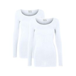 Véro Moda Vero Moda T-Shirt Dünnes Langarm Shirt 2-er Stück Set VMMAXI (2-tlg) 5185 in Weiß