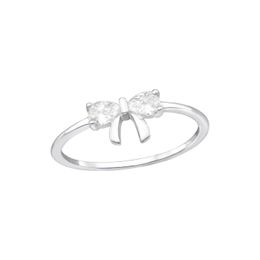 BUNGSA Fingerring Ring Kristallschleife aus 925 Silber Damen (Ring