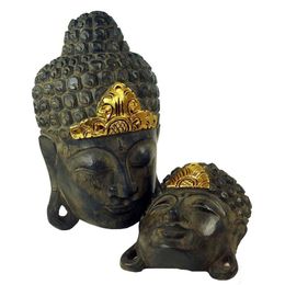 Guru-Shop Buddhafigur Buddha Maske mit Goldverzierung in 3 Größen