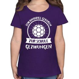 Shirtracer T-Shirt Zum Handball geboren zur Schule gezwungen Kinder Sport Kleidung