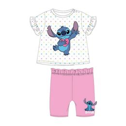 Disney baby Shirt & Hose Stitch "Mein Herz" Baby-Bekleidungsset in Weiß und Rosa