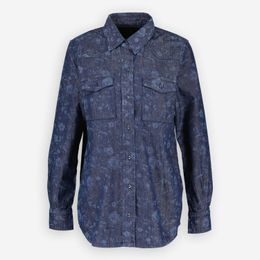 TK Maxx Dunkelblaues Jeanshemd mit Blumenmuster