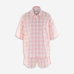 TK Maxx Rosa-weißes Pyjamaset mit Karomuster