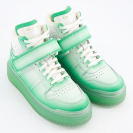 TK Maxx Weiß-grüne High-Top Sneaker aus Leder