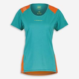 TK Maxx Blaues Sport-T-Shirt mit orangefarbenen Einsätzen