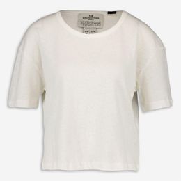 TK Maxx Weißes Boxy Fit T-Shirt aus Leinenmischung