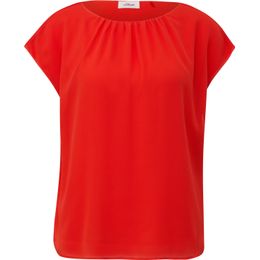 s.Oliver BLACK LABEL Shirtbluse, Raffungen, für Damen, rot, 40