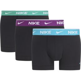 Nike Everyday Cotton Stretch Pants, 3er Pack, Logo-Bund, für Herren, schwarz, M