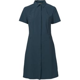 Vaude Hemdblusenkleid "Farley", 4-Wege-Stretch, tailliert, für Damen, blau, 40