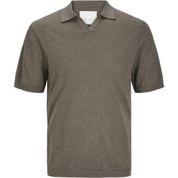 Jack & Jones ORIGINALS by JACK & JONES Poloshirt, Leinenanteil, Melange, für Herren, braun, S