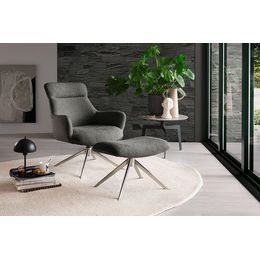 MCA furniture Loungesessel PELION Drehstuhl mit Armlehnen (Set, 2-St), 360° drehbar mit Nivellierung, grau|silberfarben