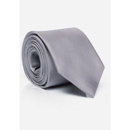 MONTI Krawatte aus reiner Seide, Uni-Pastellfarben, silberfarben