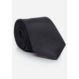 MONTI Krawatte aus reiner Seide, Uni-Pastellfarben, schwarz