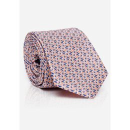 MONTI Krawatte mit ausgefallenem Frühling-Sommer-Design, blau|orange