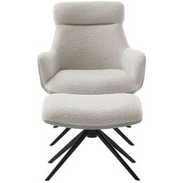 MCA furniture Loungesessel PELION Drehstuhl mit Armlehnen (Set, 2-St), 360° drehbar mit Nivellierung, grau|schwarz
