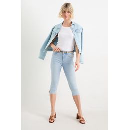 C&A Capri Jeans mit Gürtel-Mid Waist