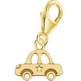 Goldene Hufeisen Charm-Einhänger Auto Charm Anhänger für Bettelarmband aus 925 Silber Vergoldet (inkl. Etui)